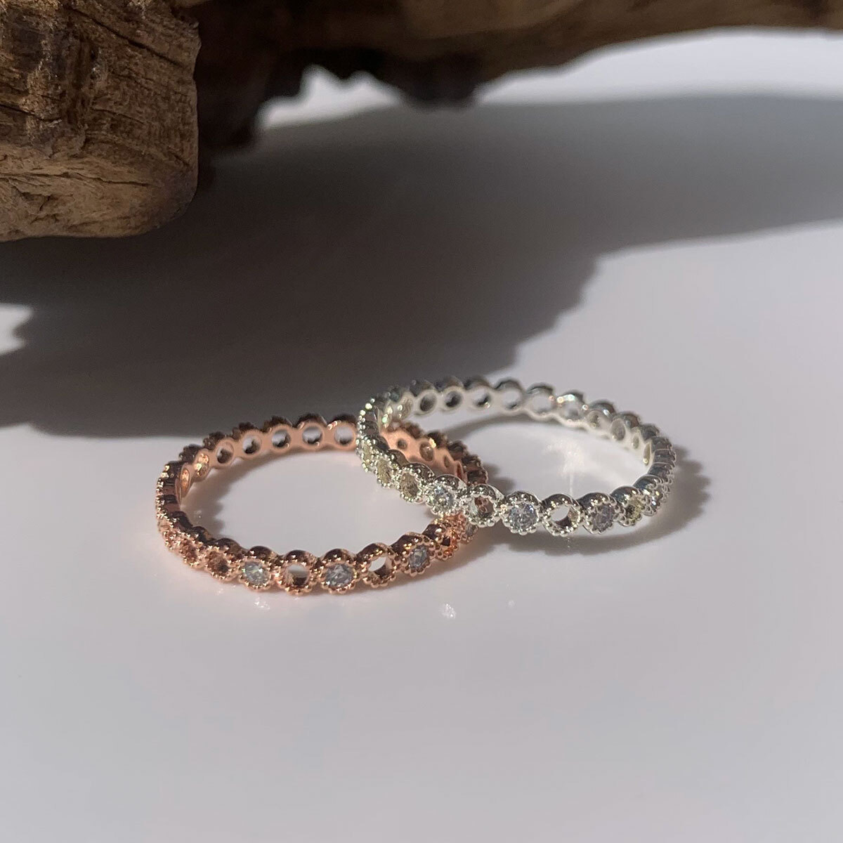 13호 [all silver] 925 실버 미니 원 큐빅 레이어드 반지