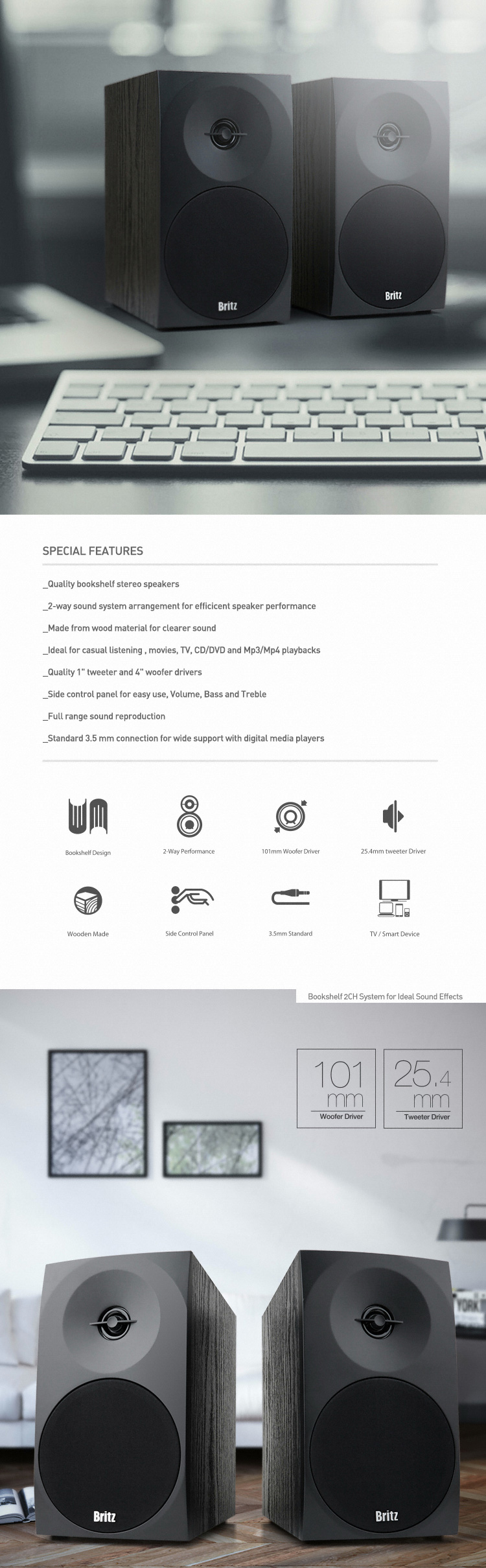 [Britz 브리츠 BZ-B70 2채널 PC 스피커]