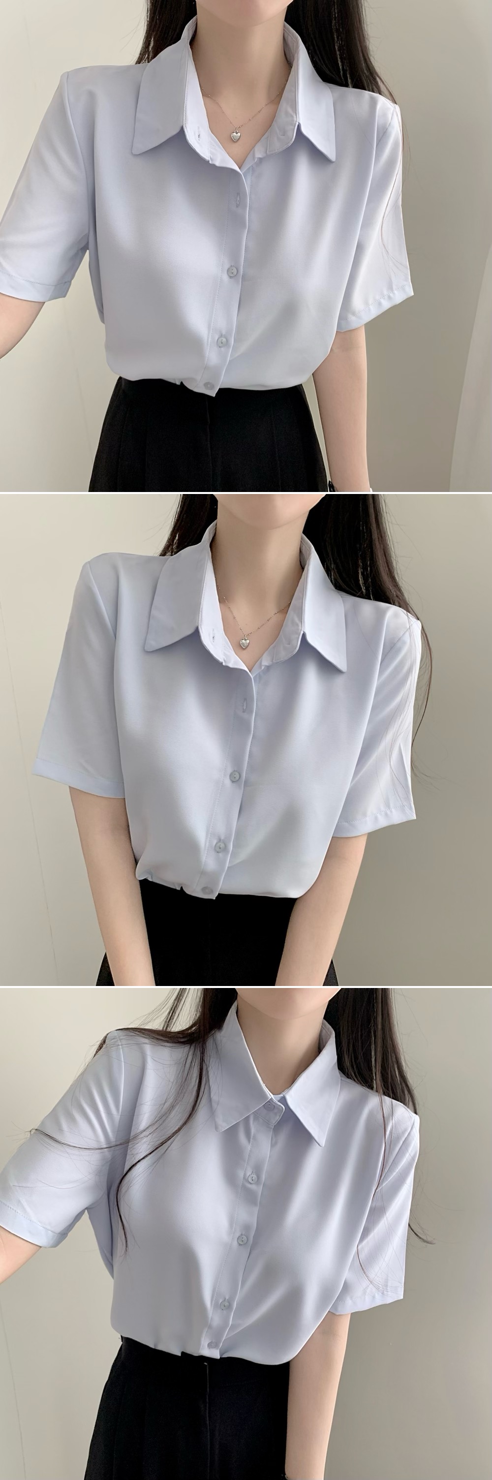 ベーシック半袖シャツブラウス(7color) | ファッション通販サイト NUGU