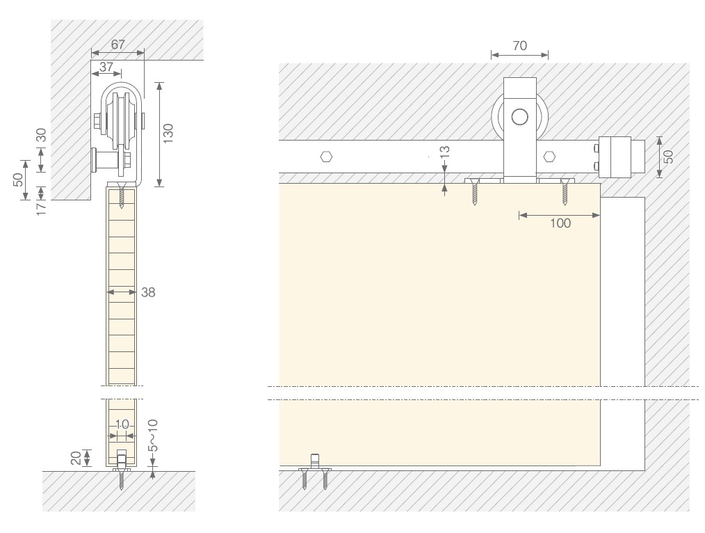 도무스 D402BK세트 댐핑형노출형 목문용 슬라이딩 : 메탈팜