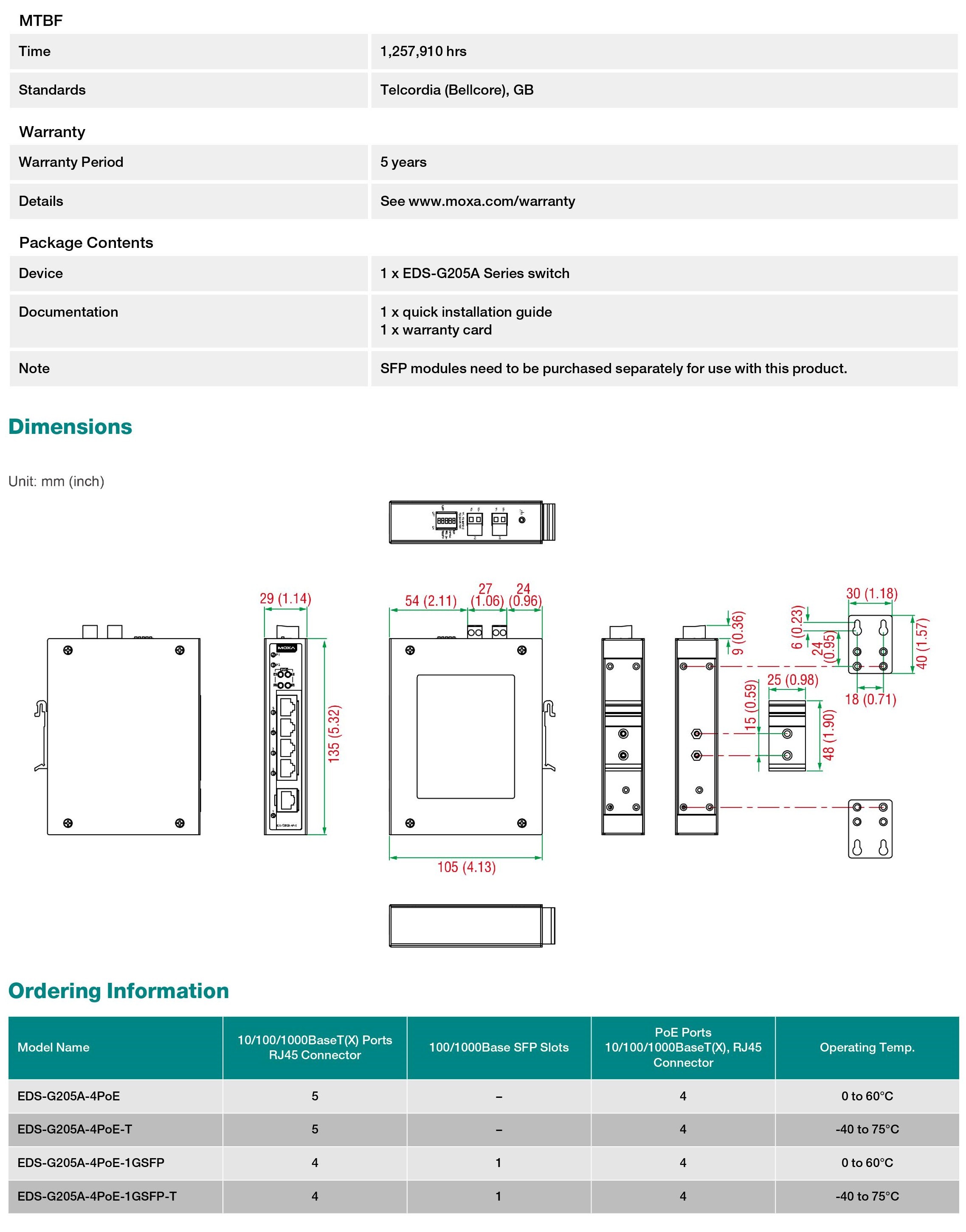 [MOXA] EDS-G205A-4PoE 5p Switch - 정보통신전문-EXATEK