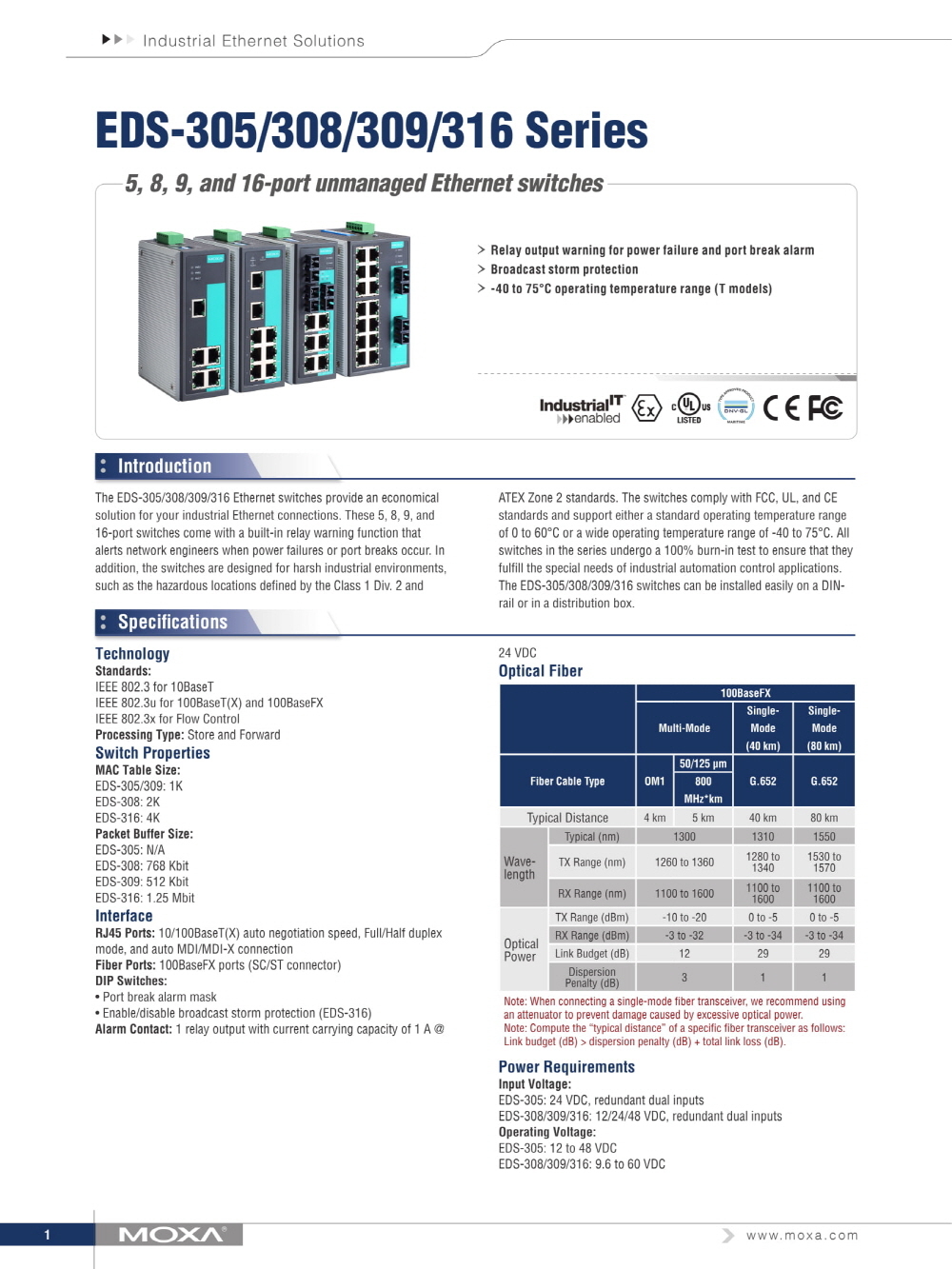 [MOXA] EDS-308-SS-SC 8-port Unmanaged Ethernet Switches -IT-Specialist EXATEK