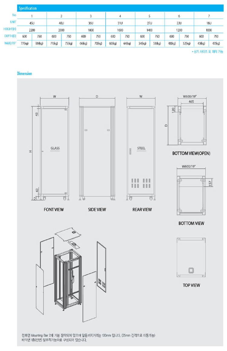 [SG] SGDF-600-27U (H1400*W600*D600) 27U IDF 19 inch Rack Cabinet -IT ...