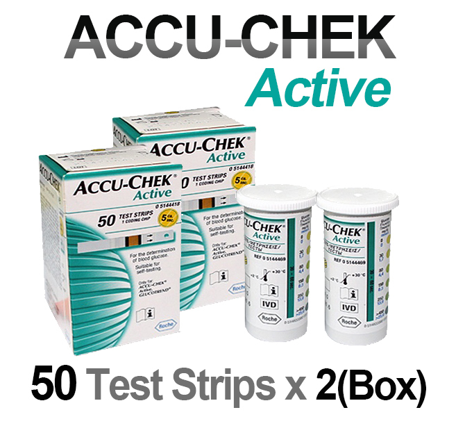 [ACCU-CHEK] Active 50 Test Strips x 2(Box) = 100ea Blood Glucose ...