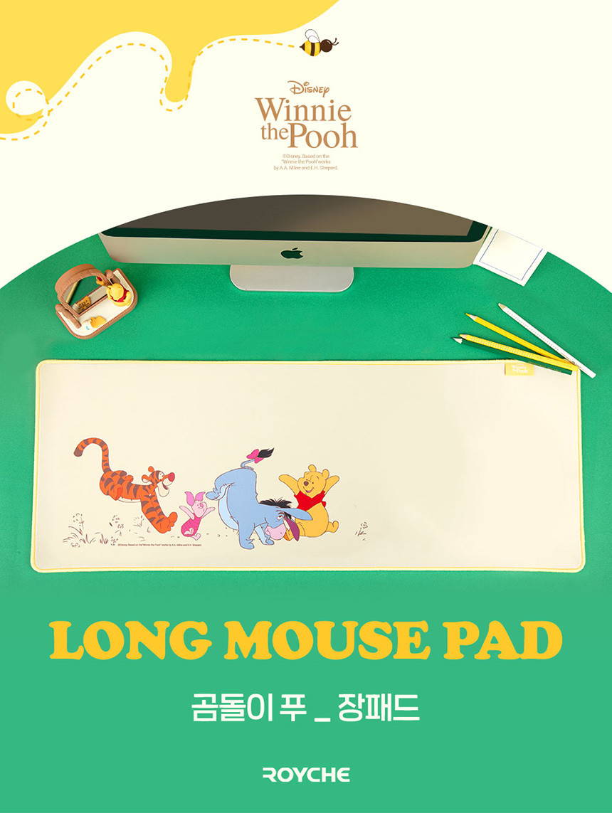 CORE ATTIZ 디즈니 곰돌이푸 롱 마우스패드 데스크 장패드 - 핫트랙스