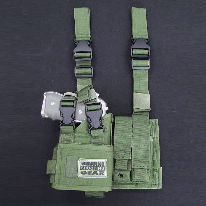 MP7 / MP9 SMG Drop Leg Thigh Holster Tactical MOLLE Handgun Rig Olive Drab