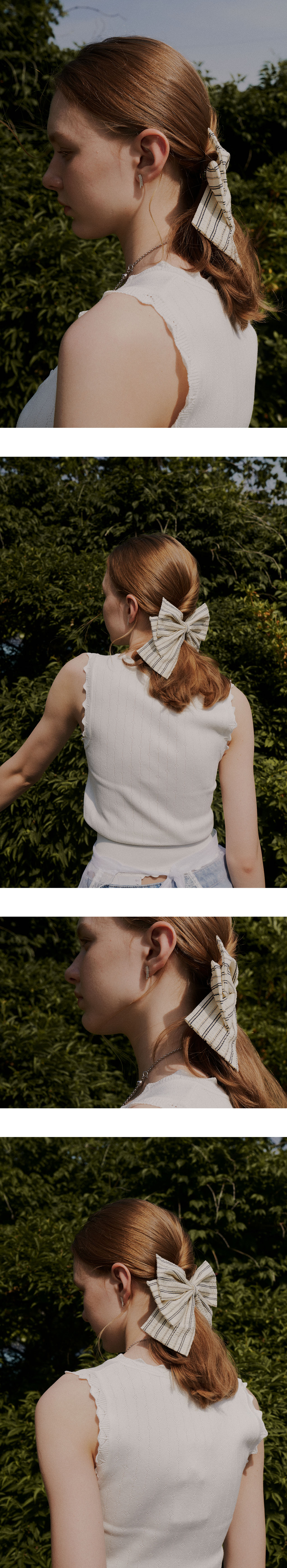 Cotton String Patterned Vintage Big Hairpin(black)_DENU