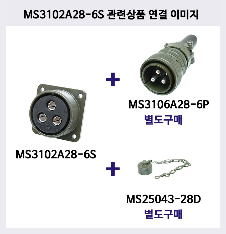 [INC] 유진커넥터MS3102A28-6S(3P)연합정밀YH3102A28-6S(3P)