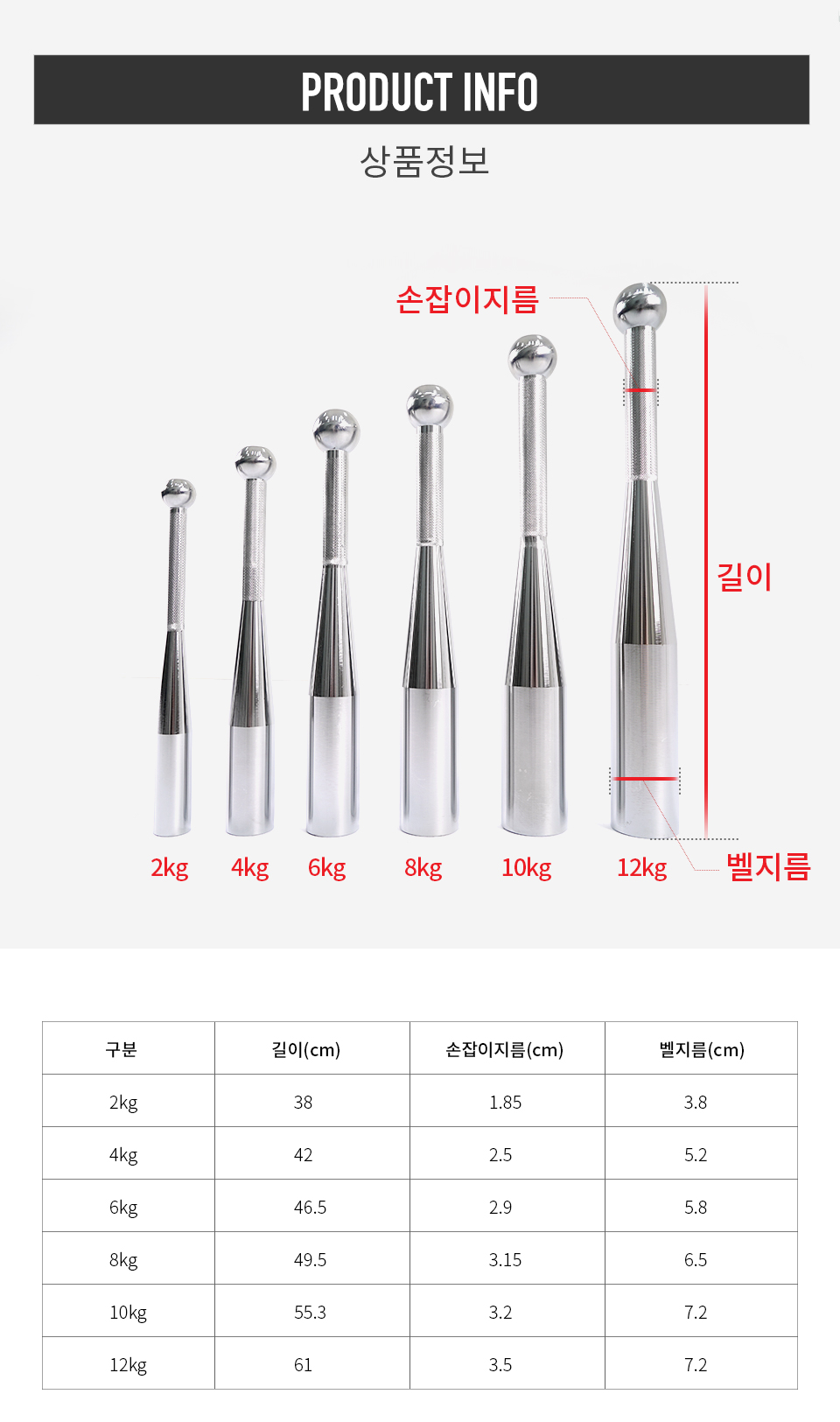 플러그피트니스 - 크롬 클럽벨 2kg 12kg - 플러그피트니스