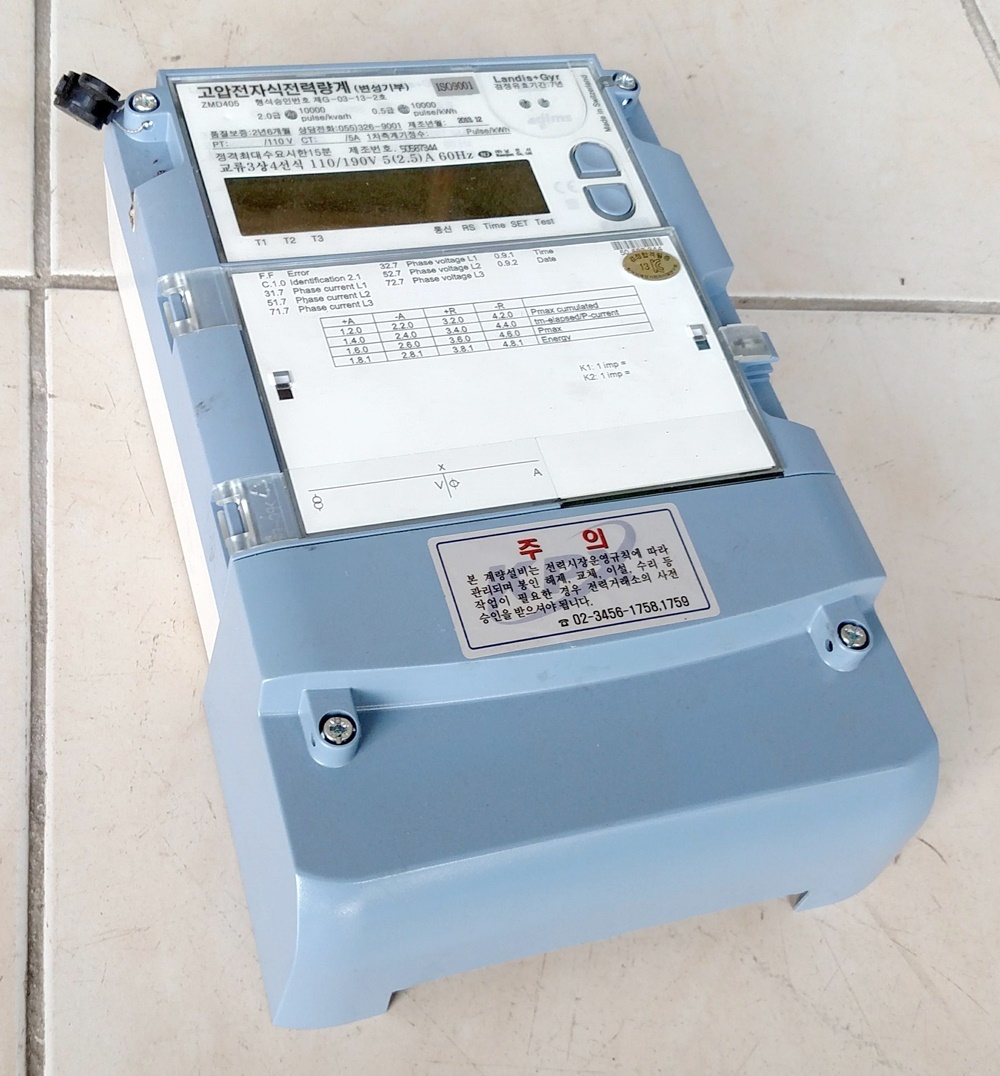 모닝힐 MorningHill [[중고] ZMD405 고압전자식전력량계(변성기부) 3상4선식 110/190V 5(2.5)A 60Hz]