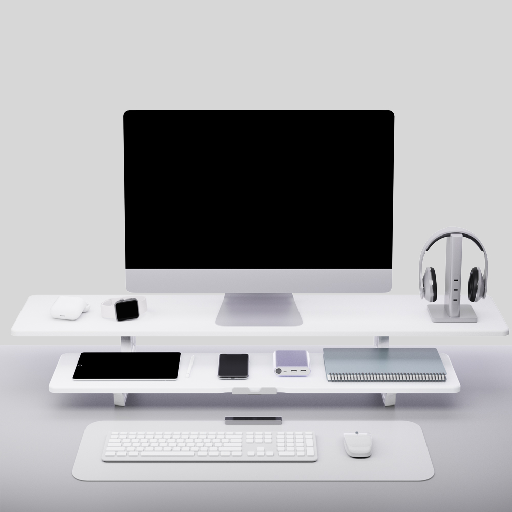 데스크테리어 > DM-95 2단 와이드 받침대 대형 모니터 듀얼 스탠드 높은 받침 950 mm | 오늘의집 쇼핑