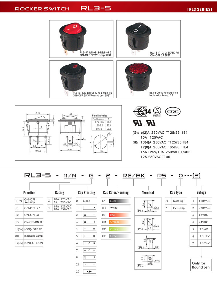 RLEIL RL3-513-G-6-BK/BK-P5 원형 라커 전원 스위치의 상세화면 입니다.