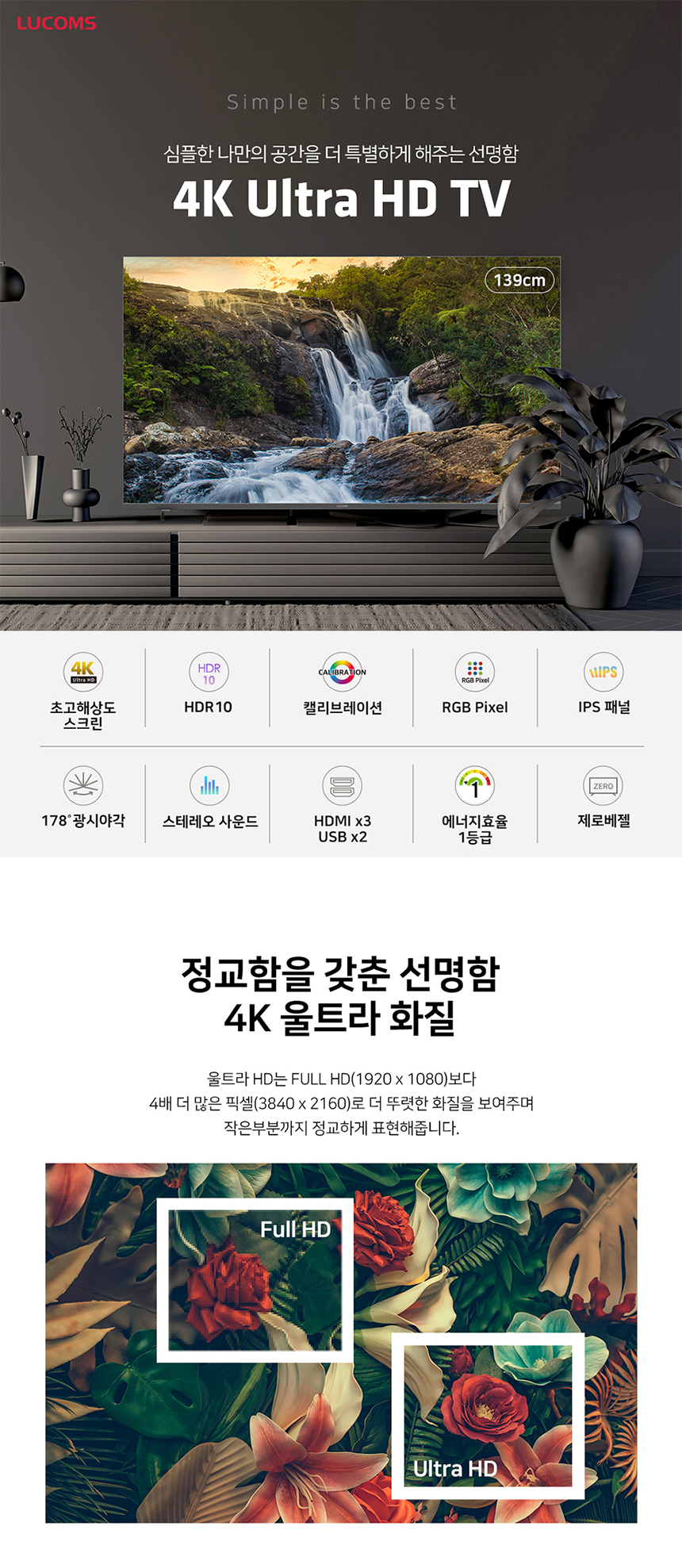 55인치 1등급 4K UHD TV T55F00KU01LN [ 기사방문 벽걸이(상하좌우) 설치 ] / 디바이스마트