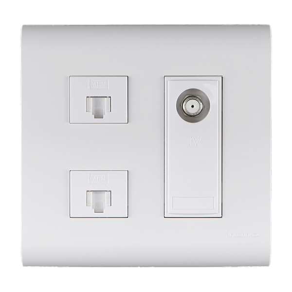 매입형 TV통신 통합수구 (오딧세이) 복합콘센트 8P+8P CATV 2방