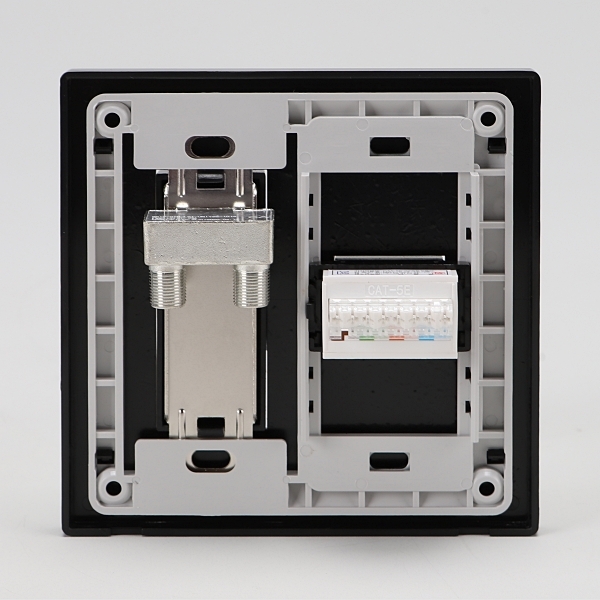 매입형 TV통신 통합수구(아트2) 복합콘센트 8P+CATV 2방(블랙)