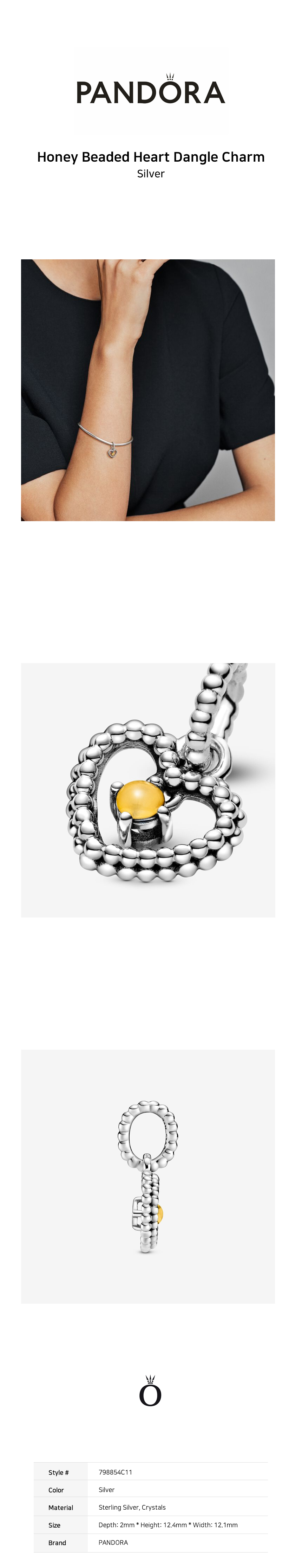 판도라 허니 하트 댕글 참 798854C11_PANDORA