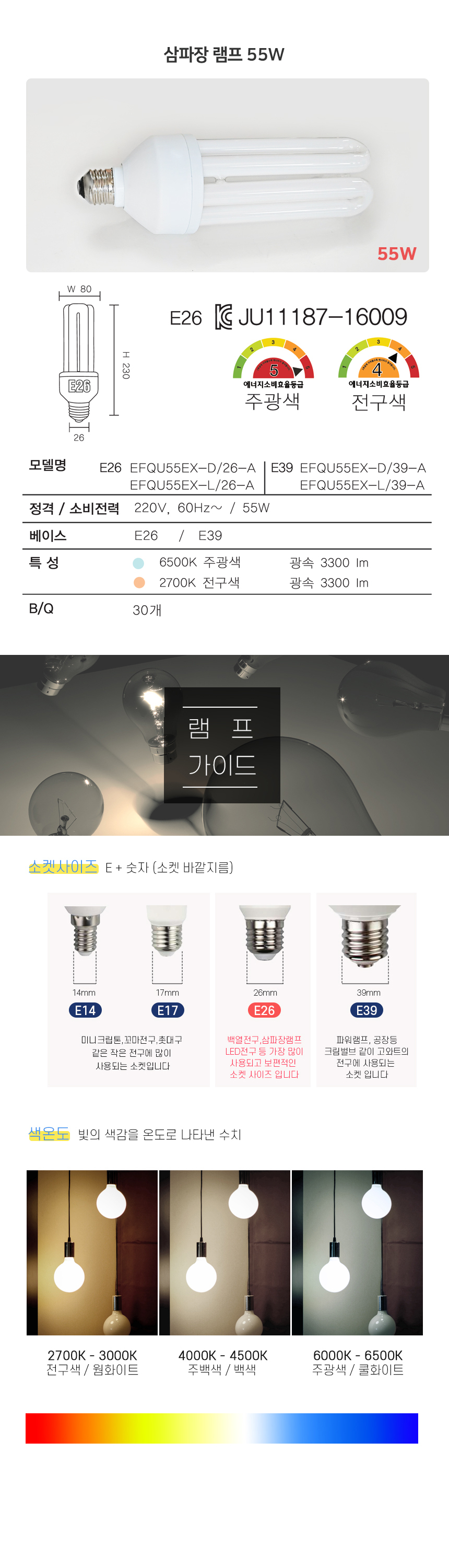 삼파장 램프 E39 55W - 자재퀵