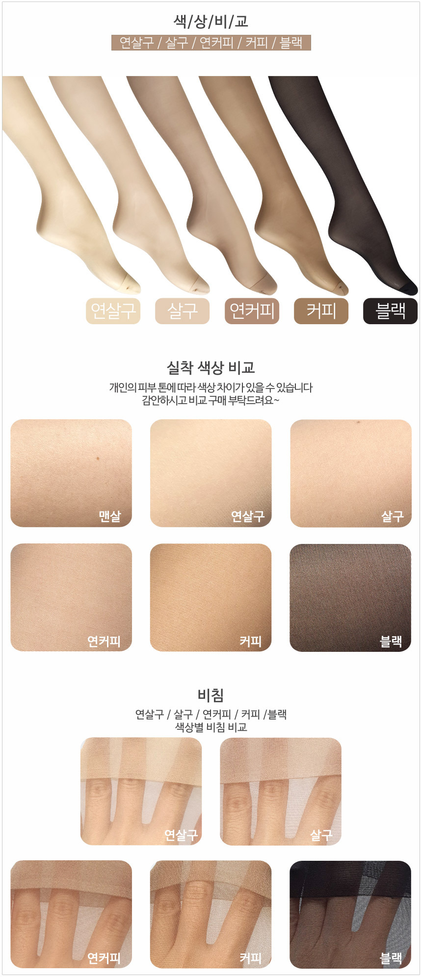 (10매) BYC 고탄력 팬티 스타킹 투명 벌크 묶음 연살구 살구 커피 연커피 검정 J01 - 라이크라라