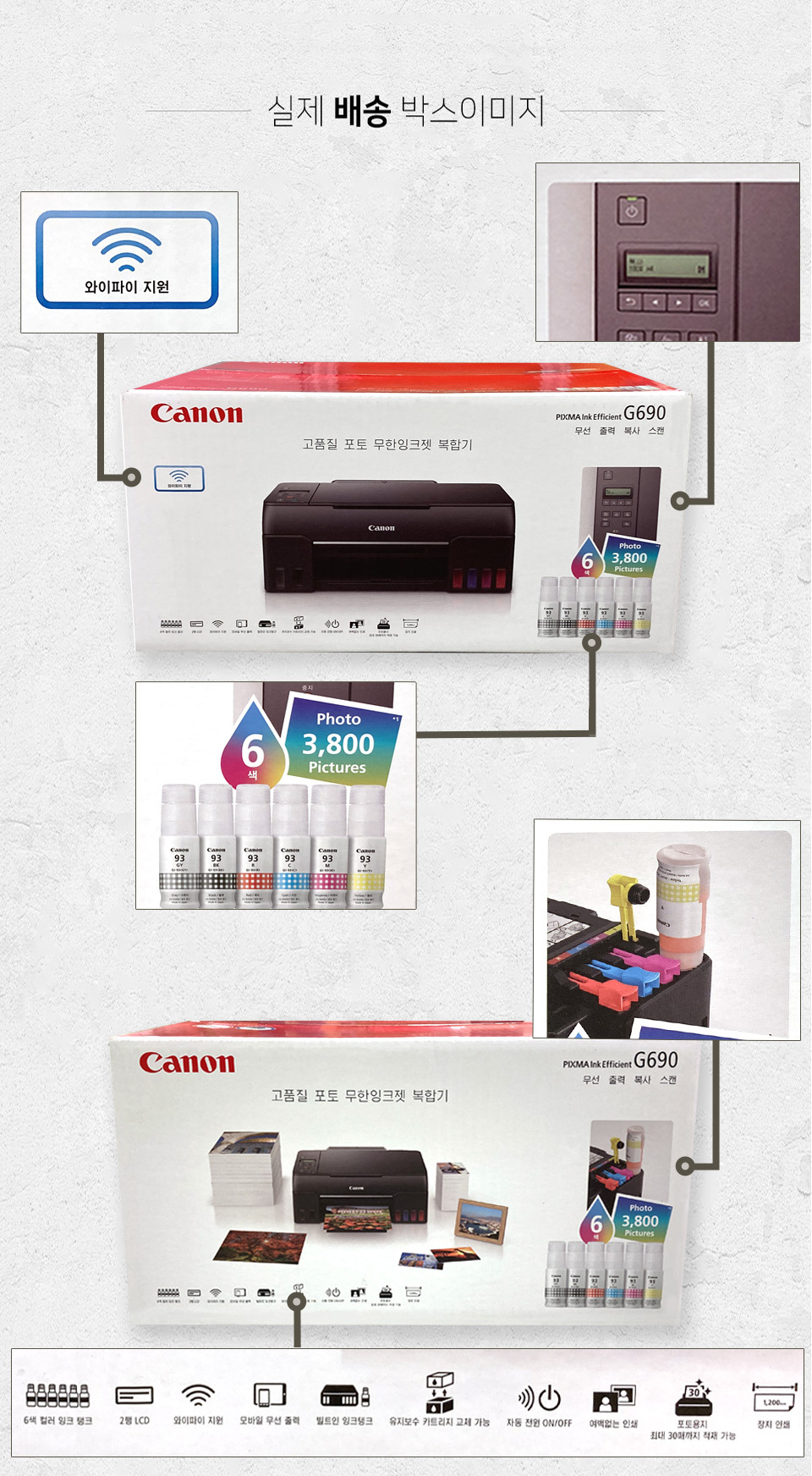 오에이존 [캐논 PIXMA G690 정품무한잉크복합기 고품질 포토프린터/6색/무선/Mac지원]