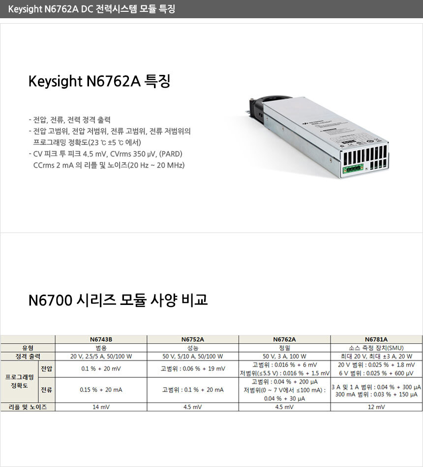 키사이트/Keysight N6762A 파워 시스템/전력/Power System/DC 전원 공급기/Power Supply 모듈 ...