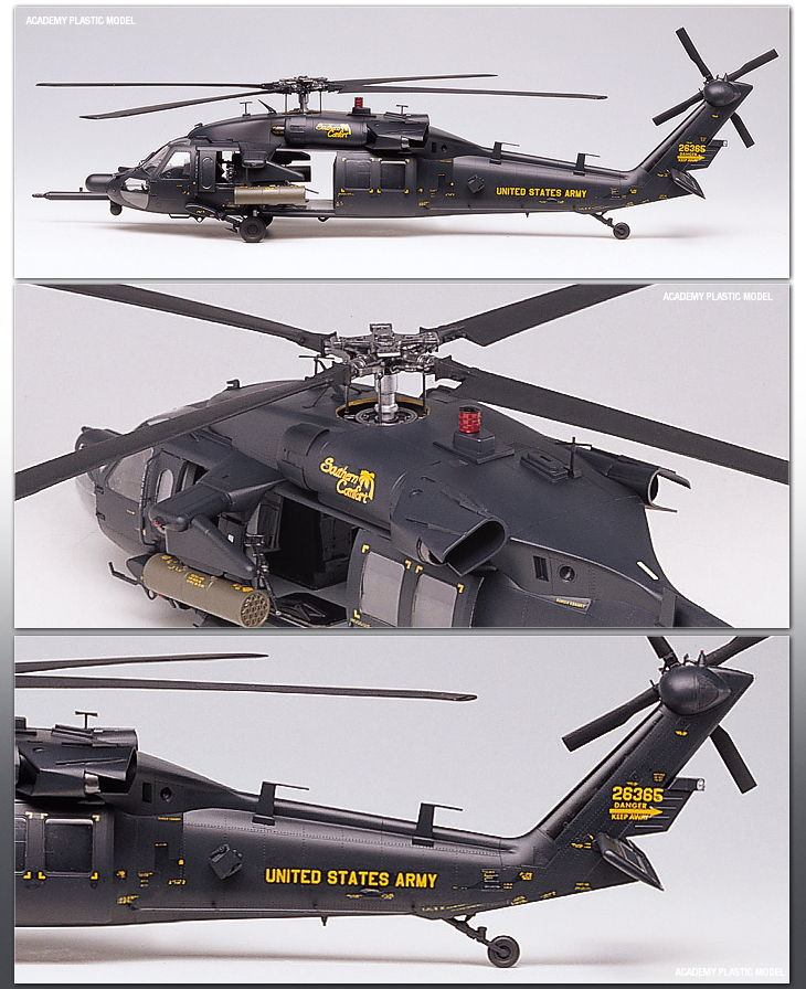 Academy Helicopter 1/35 Scale Plastic Model Kit AH-60L Dap Black Hawk ...