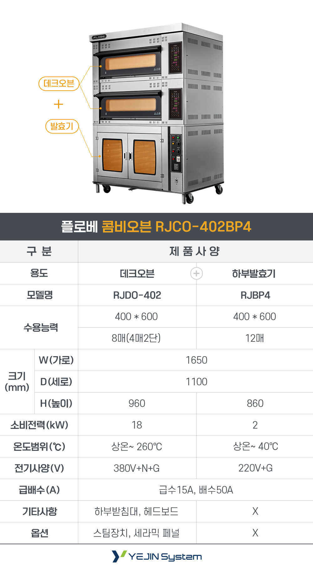 [라진플로베] 콤비오븐-베이커리 창업 전문, 예진시스템